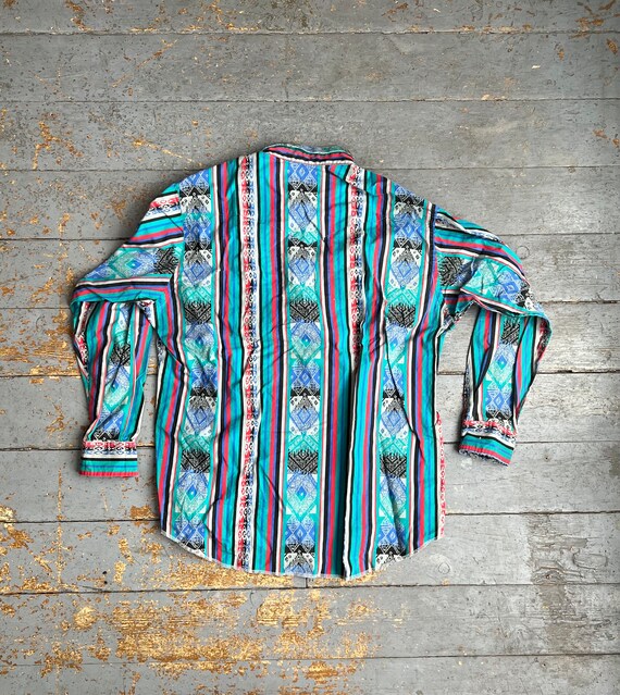 Vintage 1980s Wrangler Southwestern Button Up Shirt - Gem