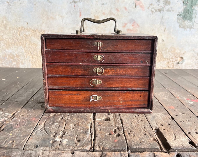 Vintage Wood Parts Cabinet Tote Hardware Storage - Etsy