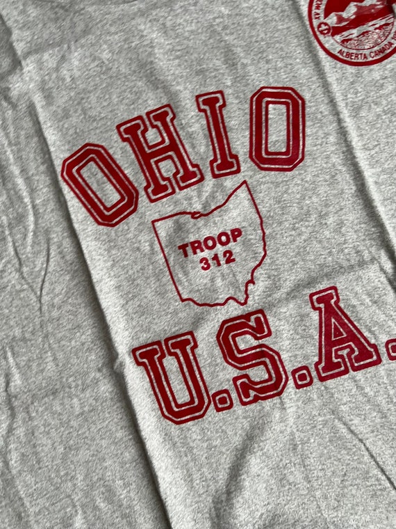 Vintage 1983 OHIO Troop 312 Boy Scouts Jamboree Shirt - Gem