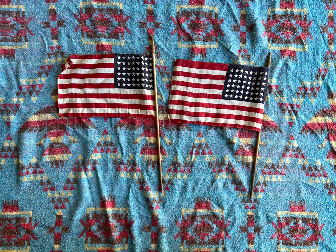 Vintage Pair of 48 Star Parade Flags | Etsy