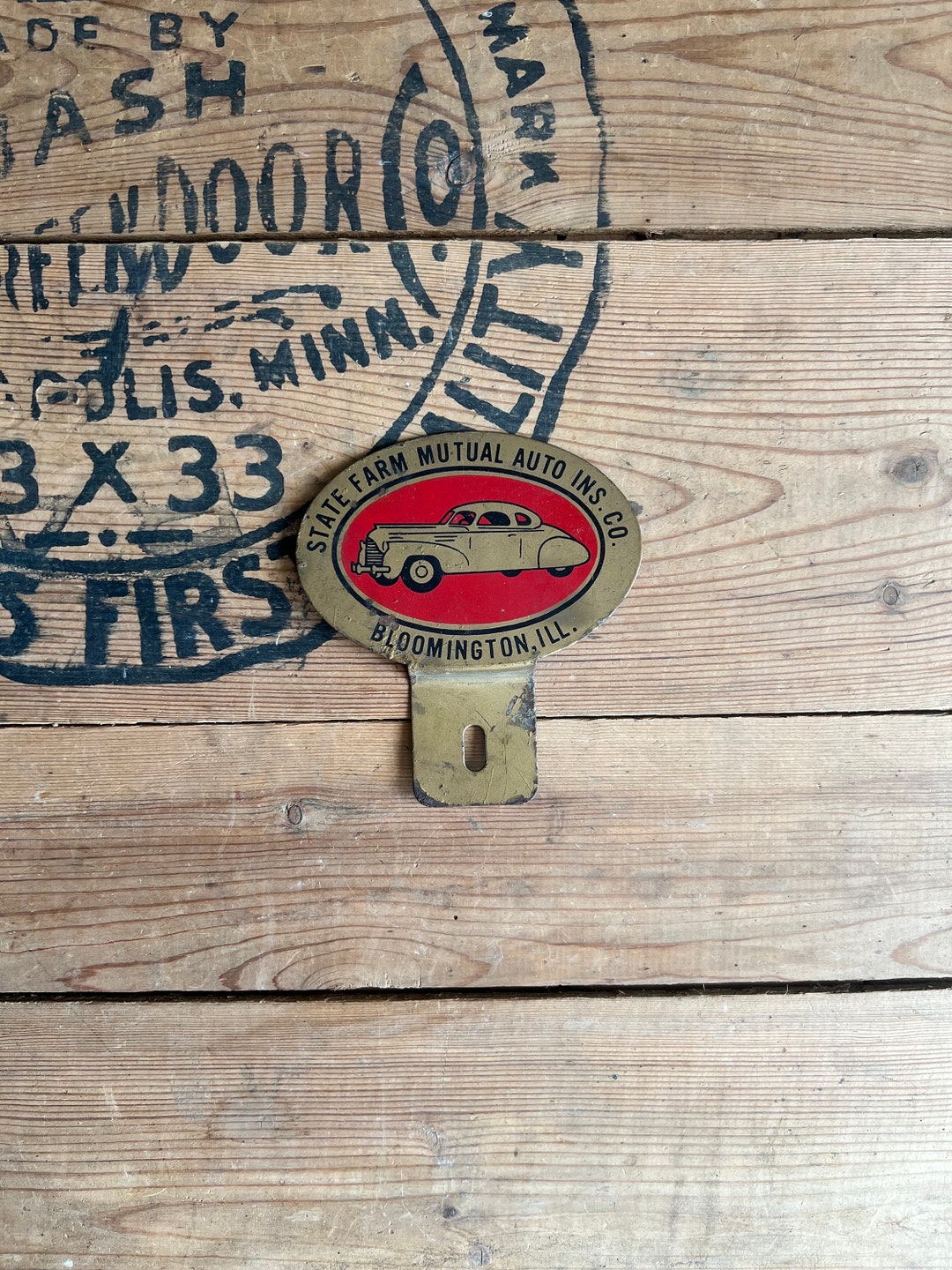 Vintage State Farm License Plate Topper - Etsy