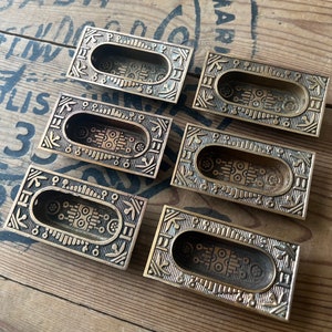 Antique Set of 6 Recessed Window Sash Lifts Salvaged Hardware - Etsy