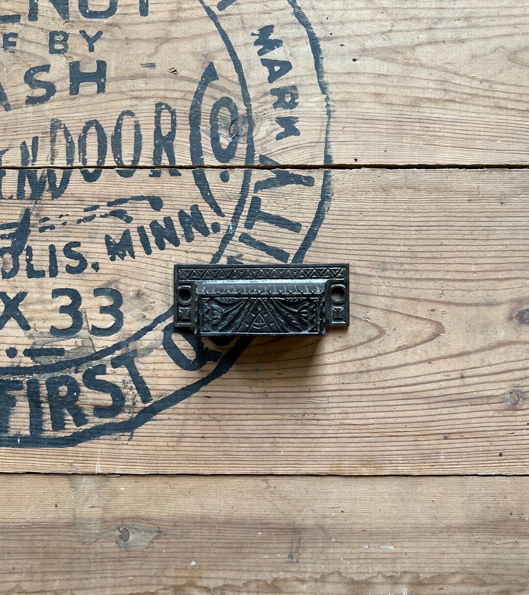 1890s Cast Iron Victorian Label Insert Drawer Pull - Etsy