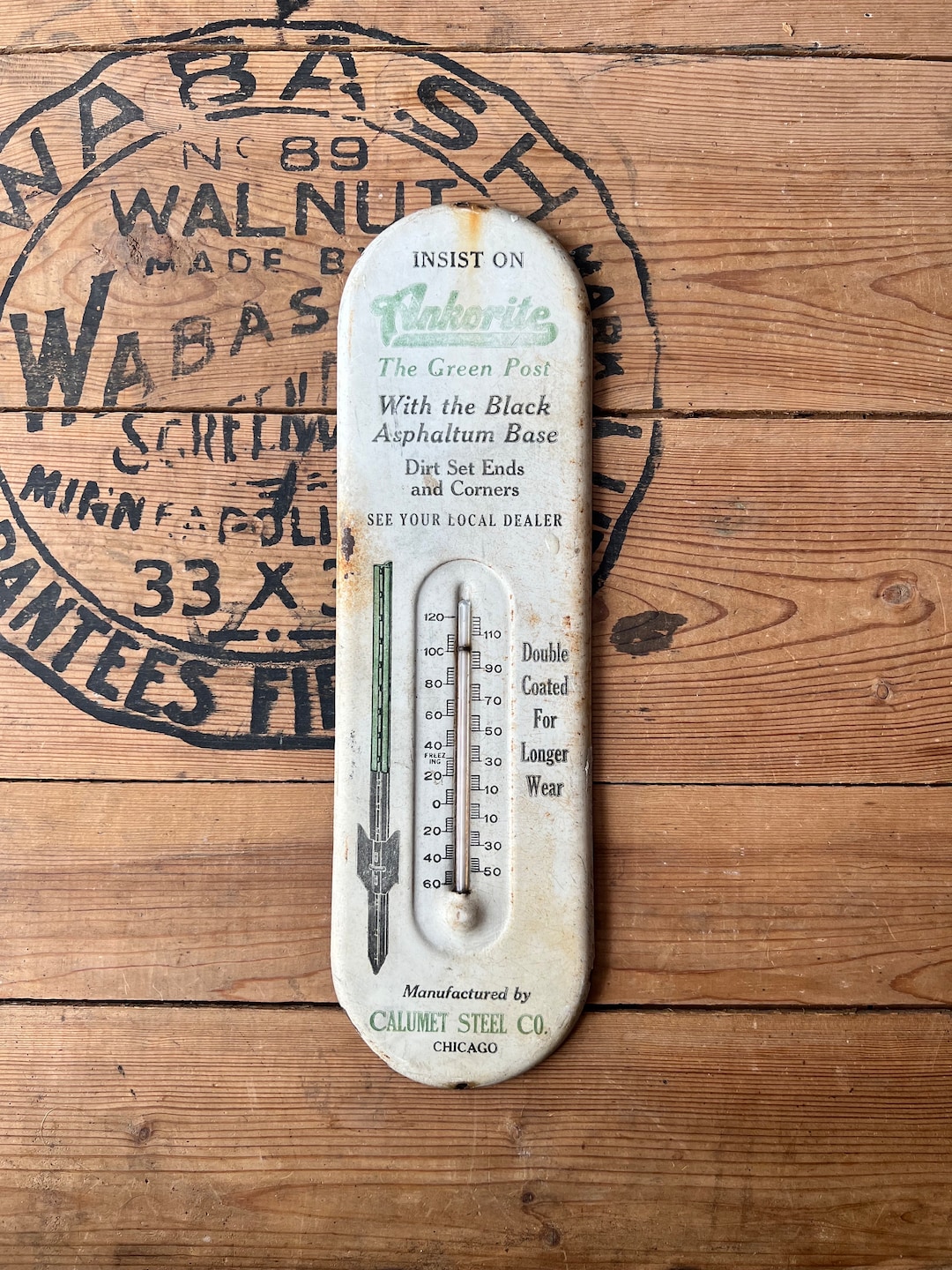 Vintage Ankorite Metal Thermometer Calumet Steel Co Industrial ...