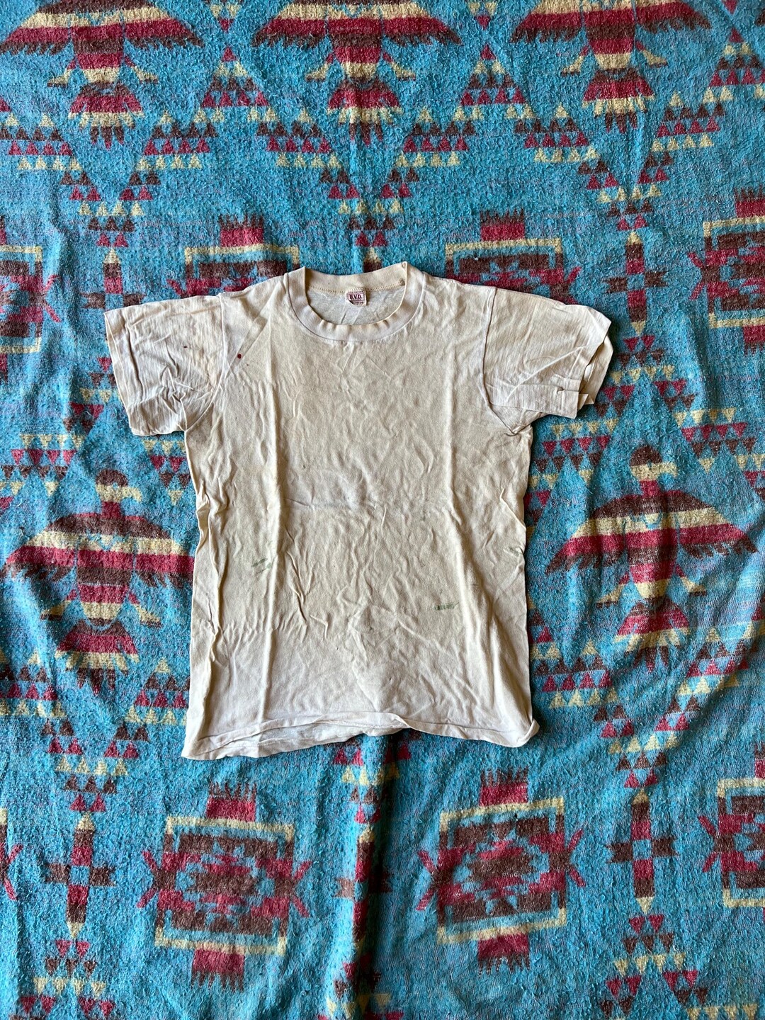 Vintage 1950s BVD Brand Blank Thrashed White Tee - Etsy