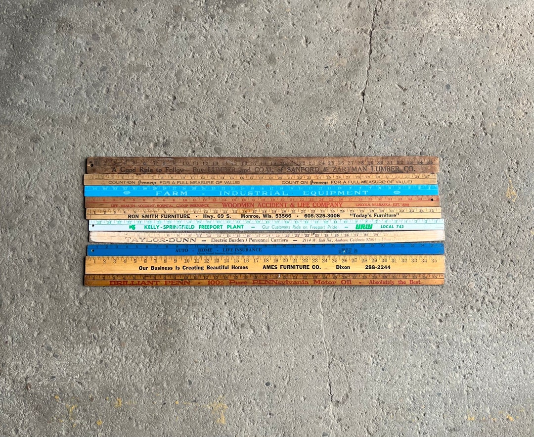 Vintage Lot of 10 Wood Advertising Yardsticks - Etsy