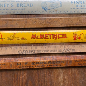 Vintage Lot of Wood & Metal Advertising and Classroom Rulers - Etsy