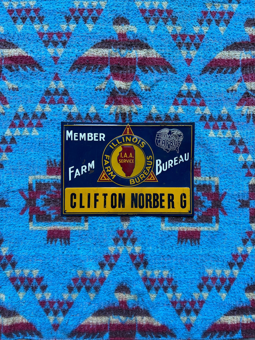 Vintage Illinois AFBF Farm Bureau Metal Sign Clifton Norberg Decor - Etsy