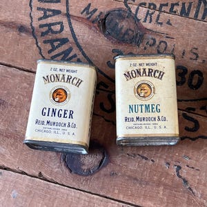 Vintage Lot of 5 Monarch Spice Tins - Etsy