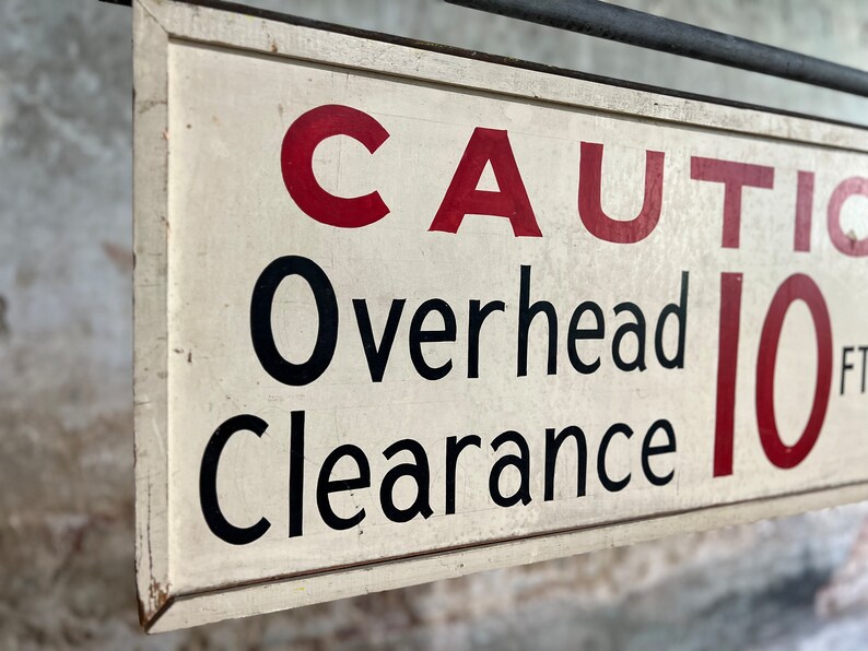 Vintage Hand-painted 'caution Overhead Clearance' Wood Sign - Etsy