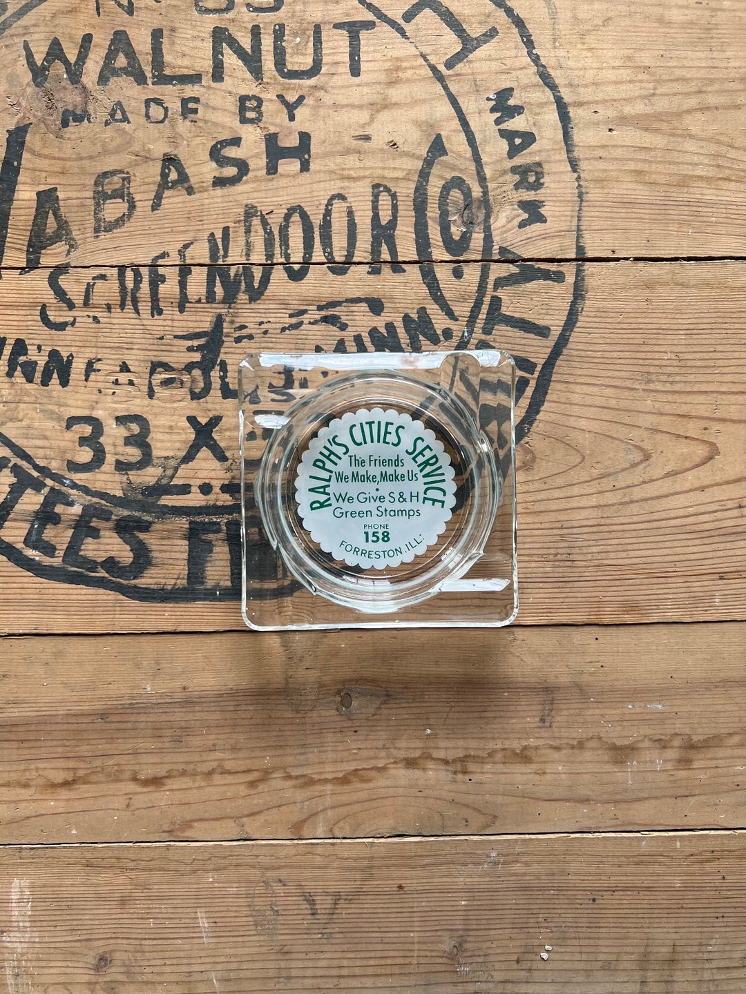 Vintage 1950s Ralph’s Cities Service Advertising Ashtray Forreston, IL ...