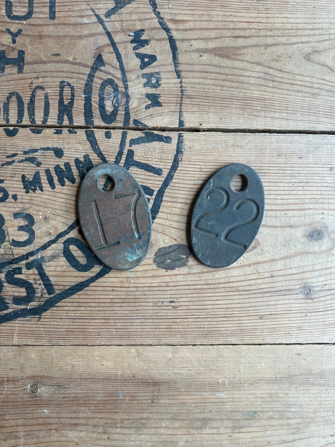 Pair of Brass Numbered Cow Tags - Etsy