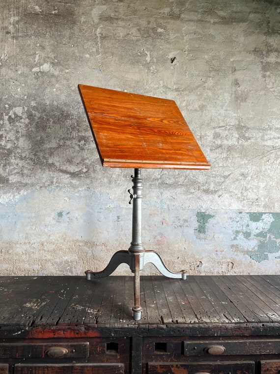 Vintage Wood Drafting Table