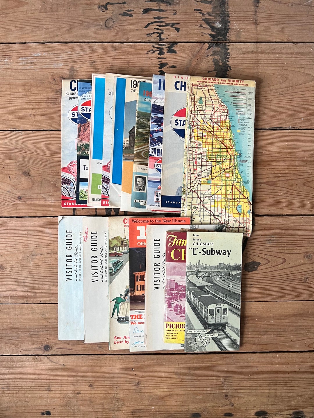Vintage Chicago & Illinois Gas Station Road Maps - Etsy