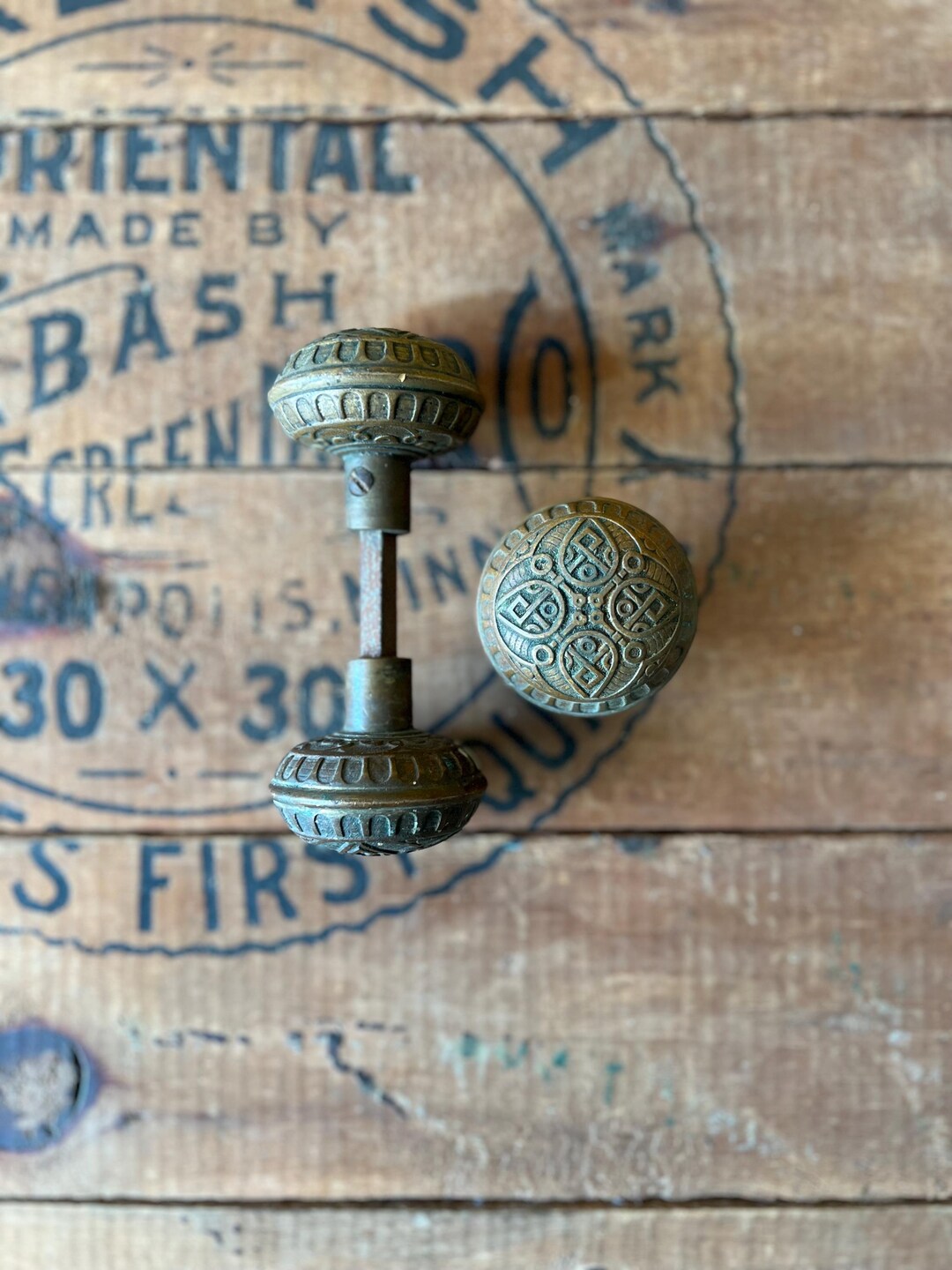 1880s Set of 3 Brass Norwalk Salvaged Door Knobs H-22100 - Etsy