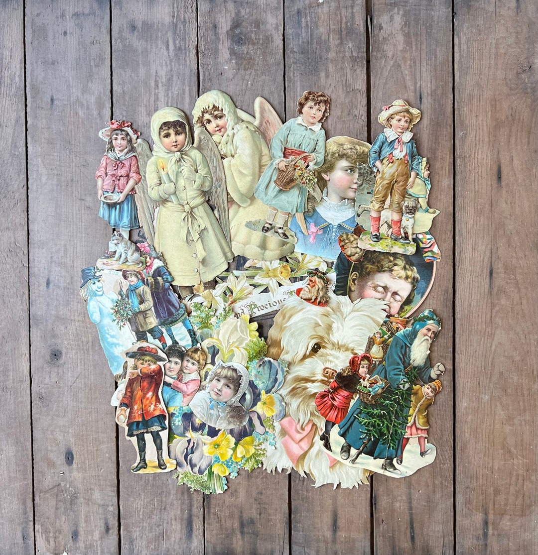 Antique Scrapbook Ephemera Cutouts Trade Cards Advertising - Etsy