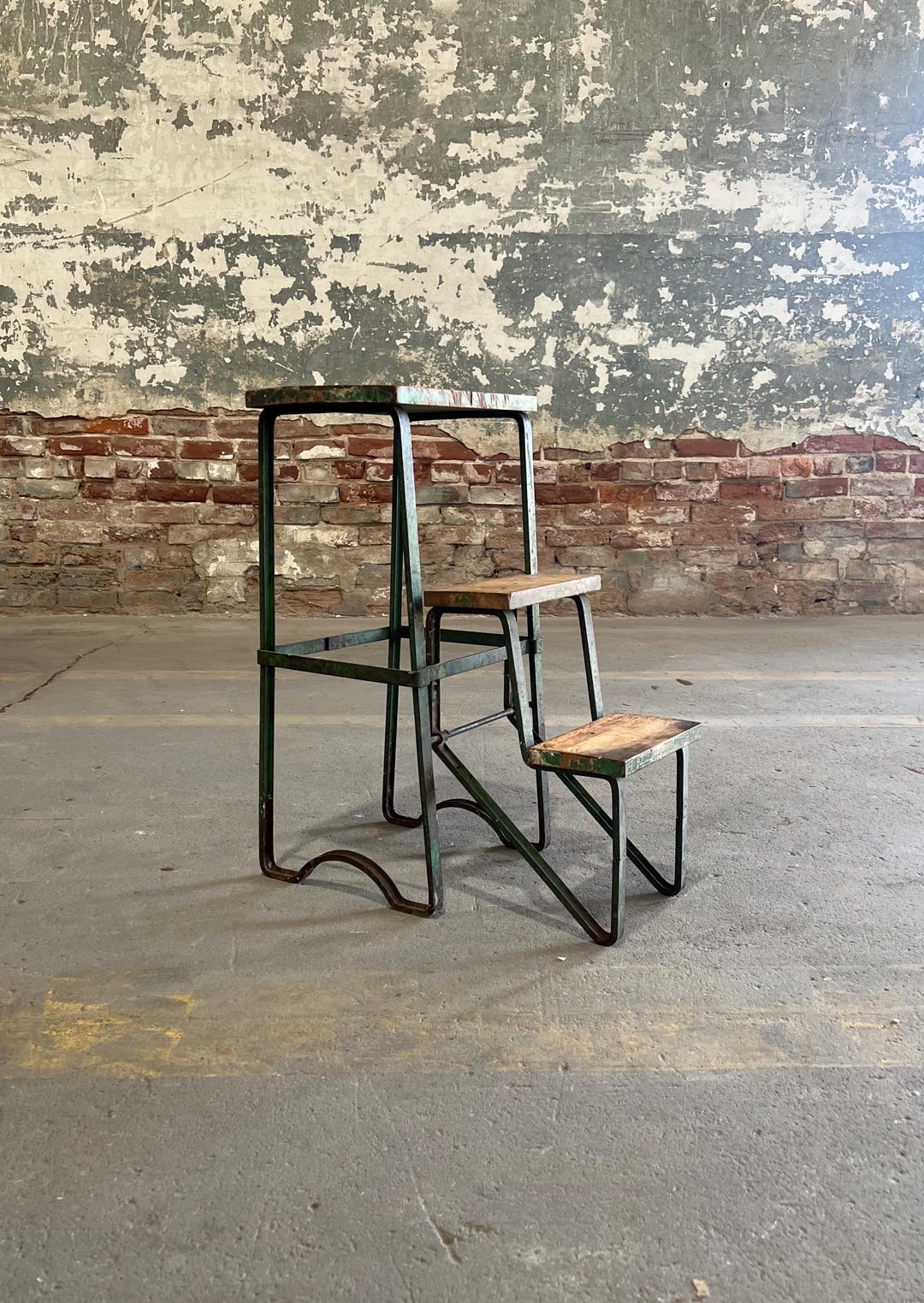 Vintage Gold Out Step Stool Industrial Seating - Etsy