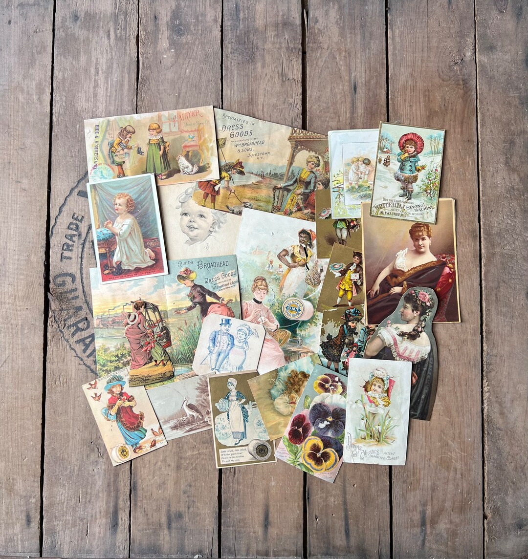 Antique Scrapbook Ephemera Cutouts Trade Cards Advertising - Etsy
