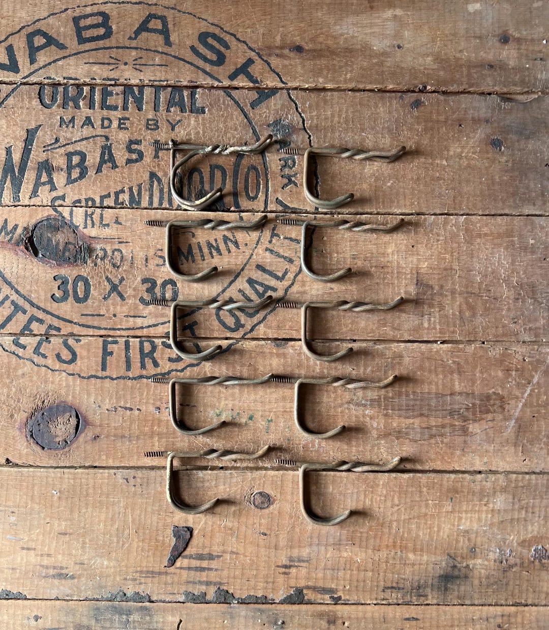 10 Antique Twisted Wire Coat Hooks Salvaged Hardware - Etsy