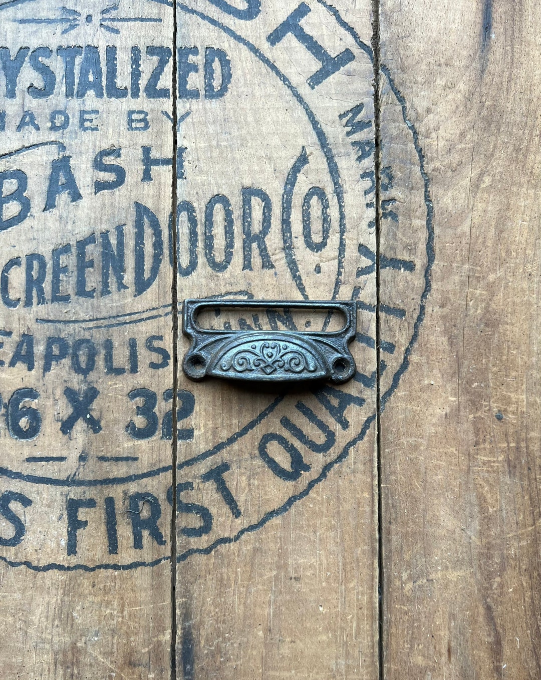 1890s Cast Iron Victorian Label Insert Drawer Pull - Etsy