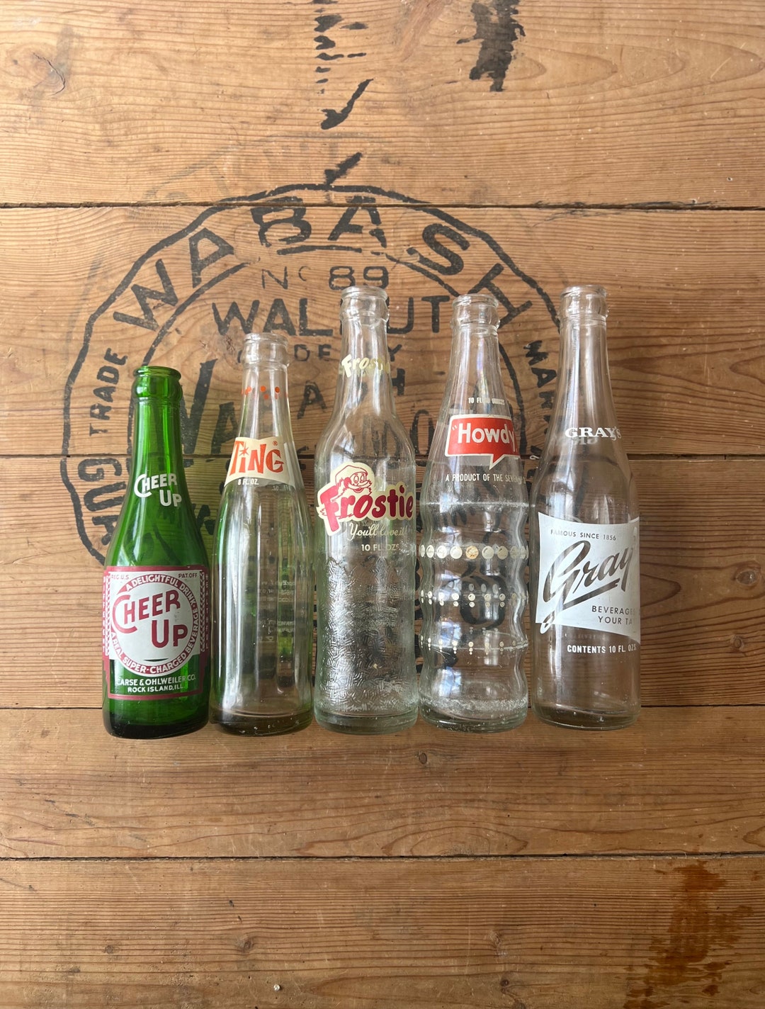 Vintage Soda Pop Bottle Lot Midwest Advertising - Etsy