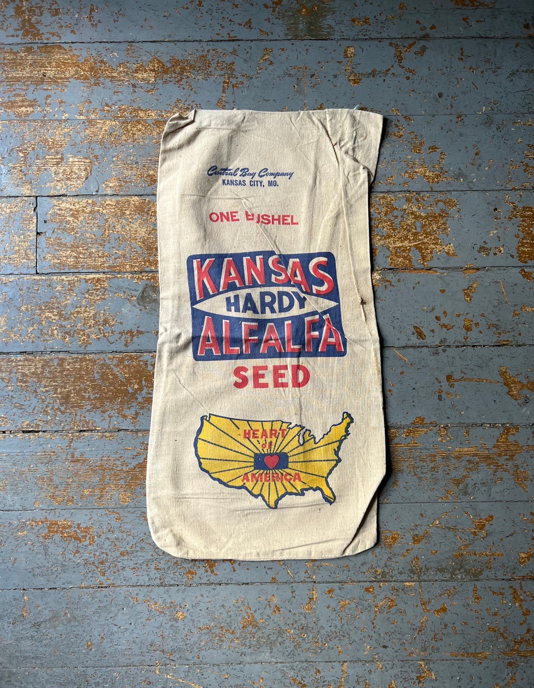 Vintage Kansas Hardy Alfalfa Heart of America Feed Sack - Etsy