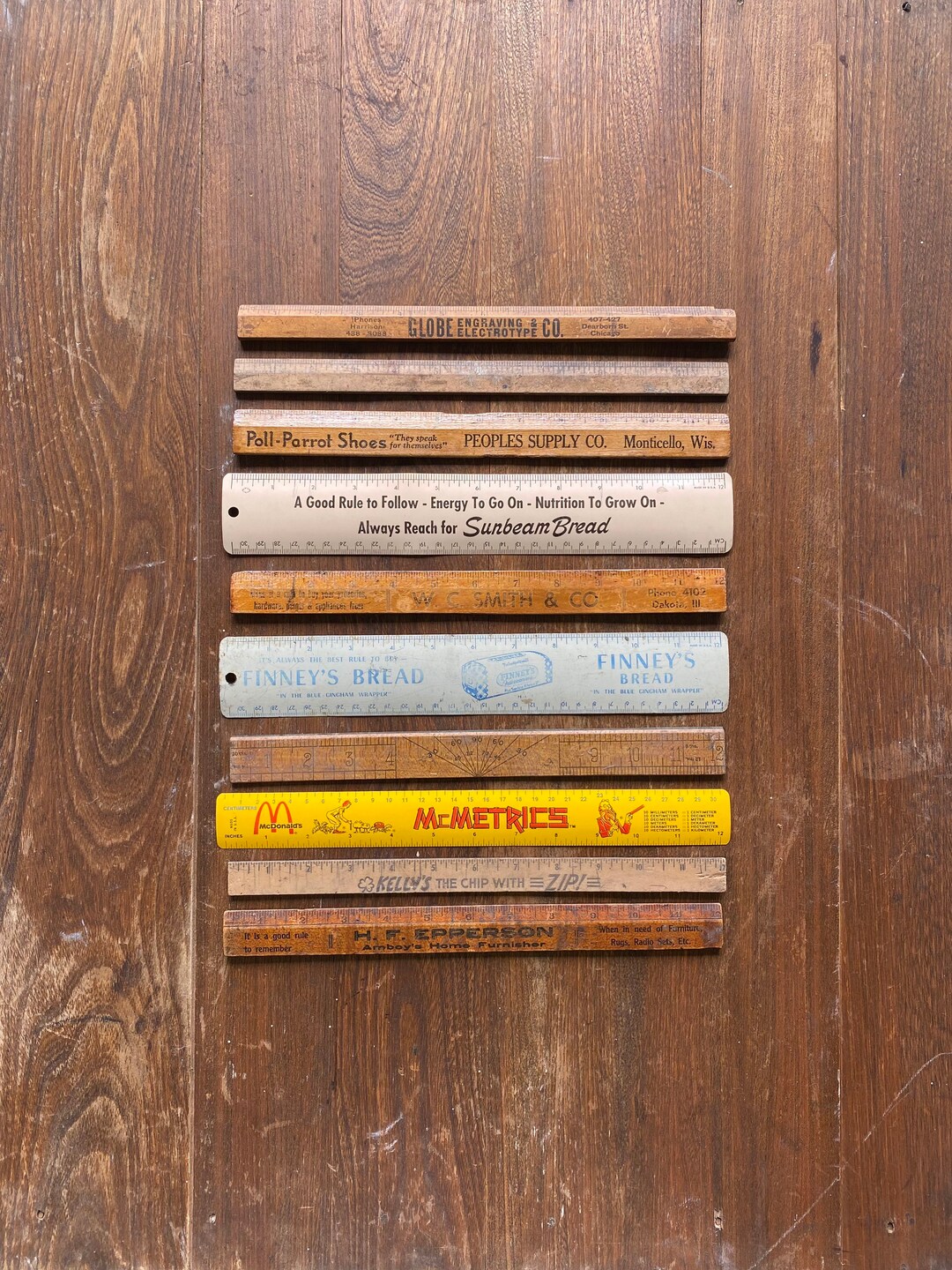 Vintage Lot of Wood & Metal Advertising and Classroom Rulers - Etsy