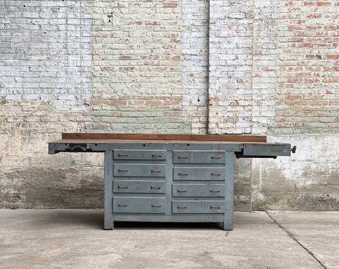 Industrial Maple Top Work Bench Kitchen Island Rustic Cabinet - Etsy