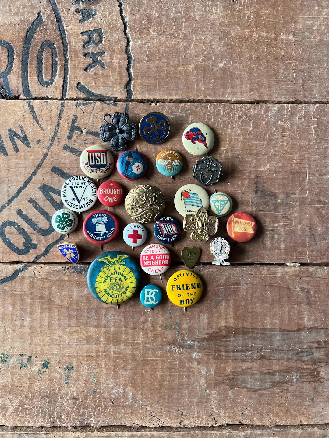 Antique Lot of 25 Pinbacks - Etsy