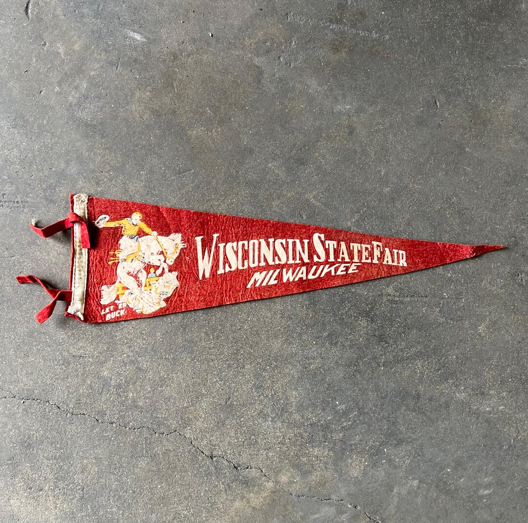 Vintage 1940s Wisconsin State Fair Milwaukee Souvenir Pennant - Etsy