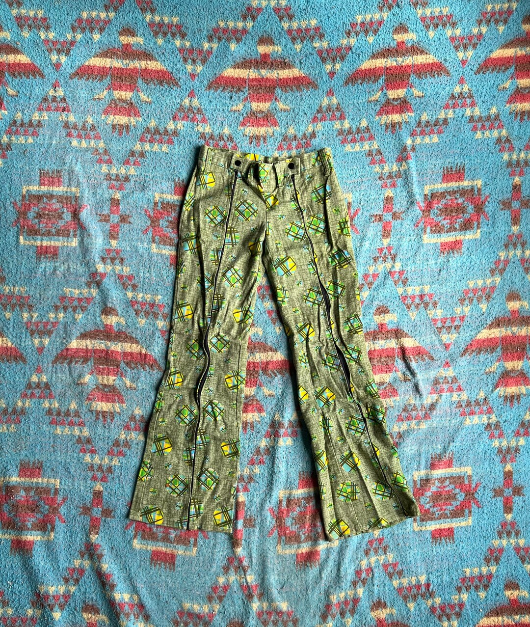 Vintage 1970s Double Zip Front Funky Pants 29x30 - Etsy