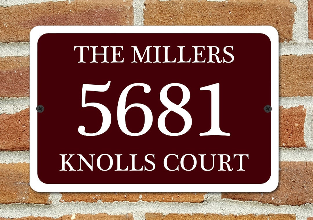 Custom Home Address Aluminum Metal 12" X 8" Personalized House Number ...