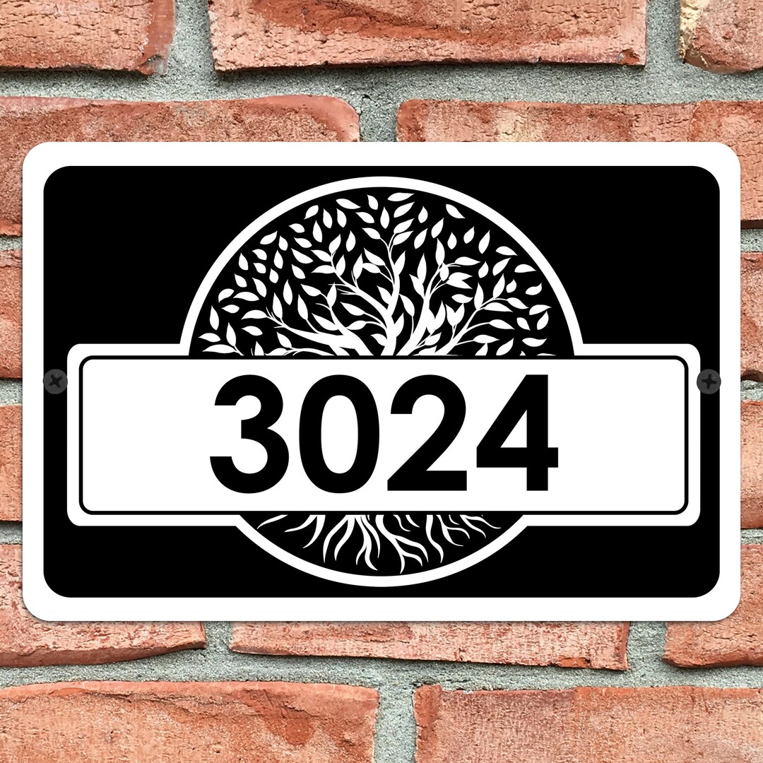 Tree of Life Home Address Sign Custom Aluminum Metal 12" X 8 ...