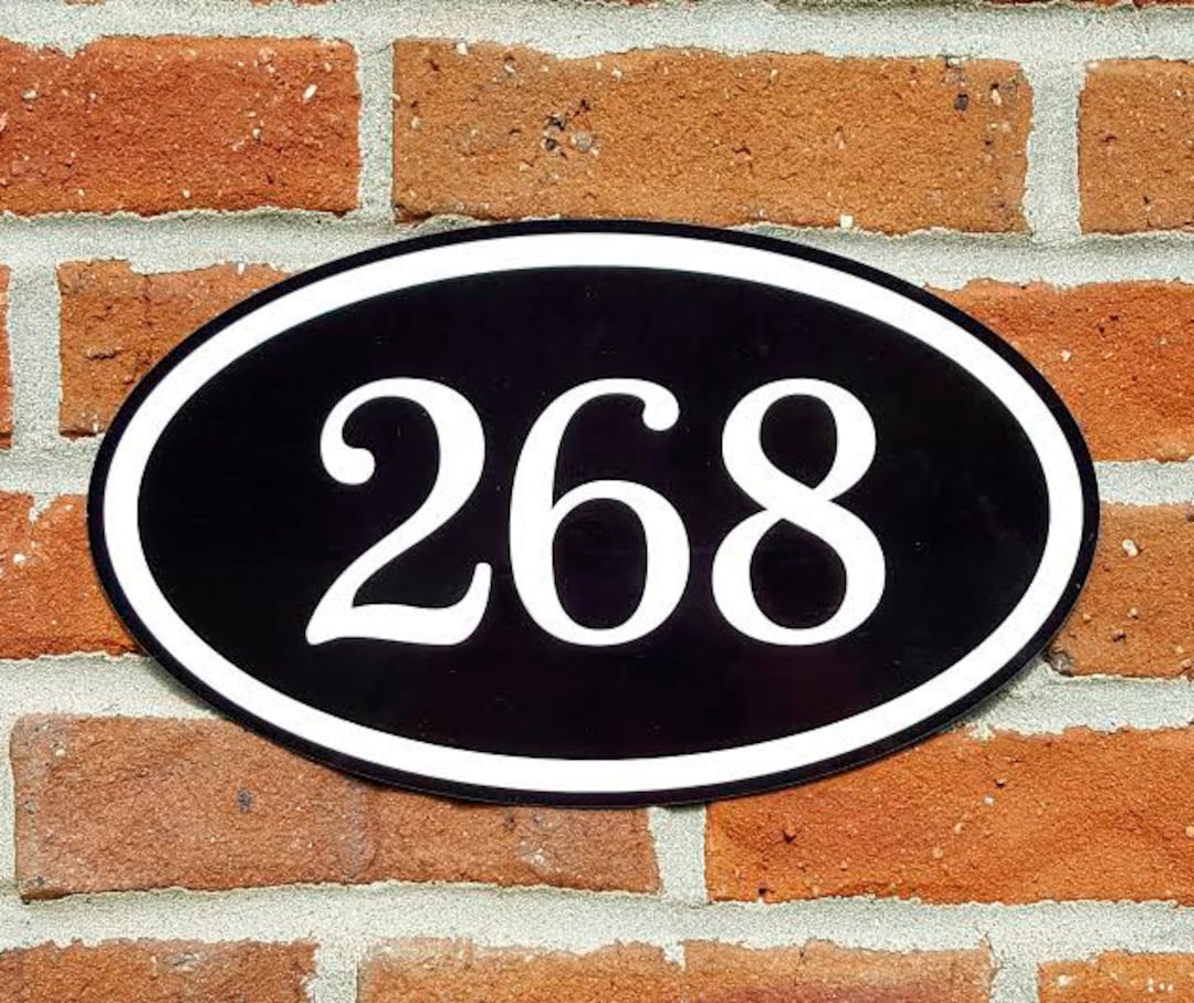 Personalized Address House Number Sign Aluminum Oval 12" X 7" Custom ...
