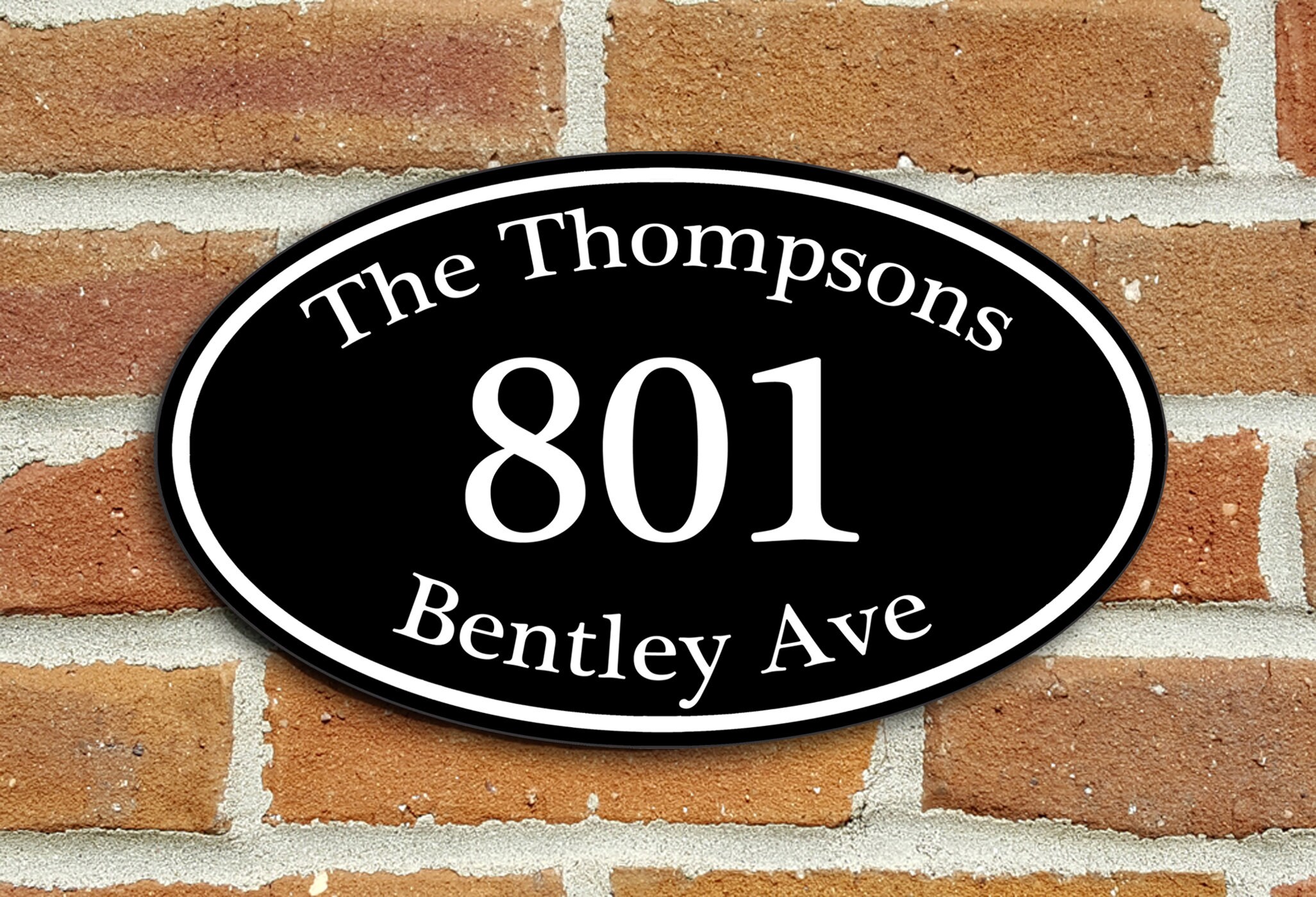 Customized Home Address Family Name Sign Aluminum Oval 12" X 7 ...