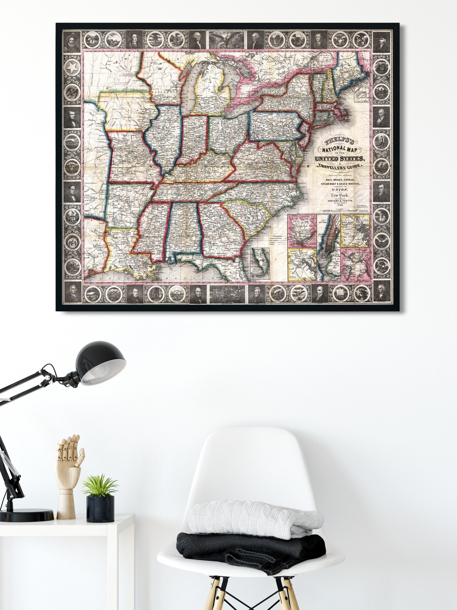 Historical Map of United States of America in 1848 | Etsy