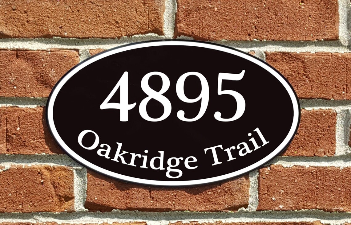 Customized Home Address Sign Aluminum Oval 12 x 7 | Etsy