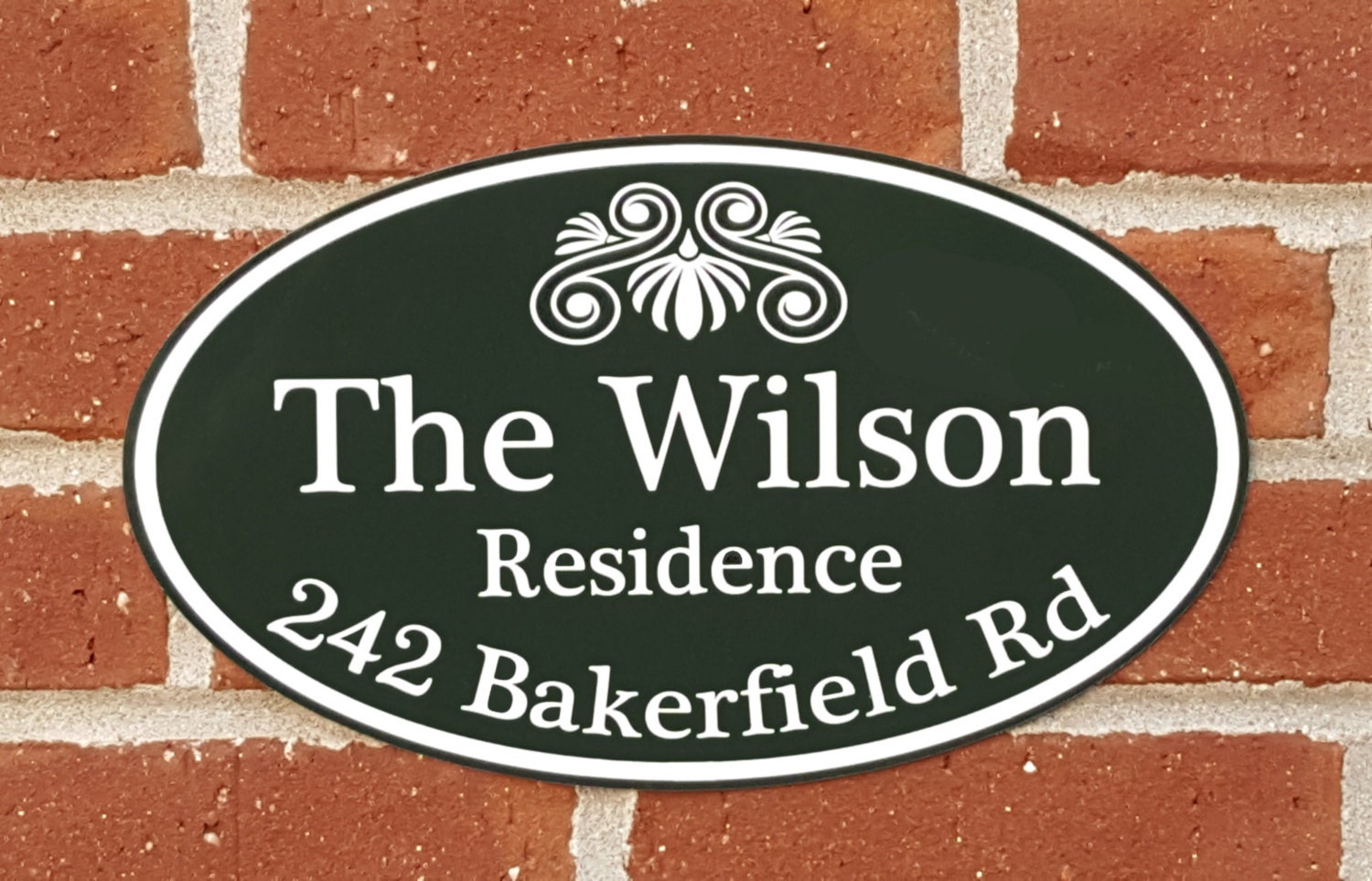 Personalized Home Address Number and Last Name Sign Aluminum Oval 12" X ...