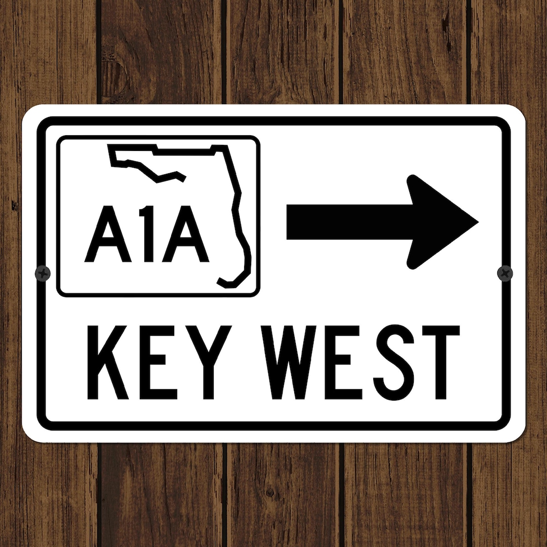 Key West Florida A1A Highway Metal Sign, Beach Decor - Etsy
