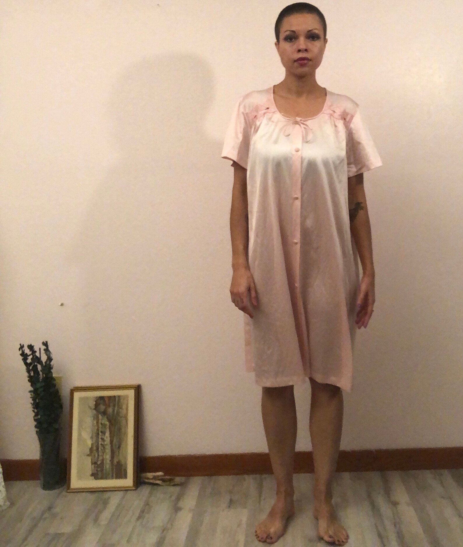 Vintage Pink Old Lady Pajama Pink Granny Pajamas Silky Pink | Etsy