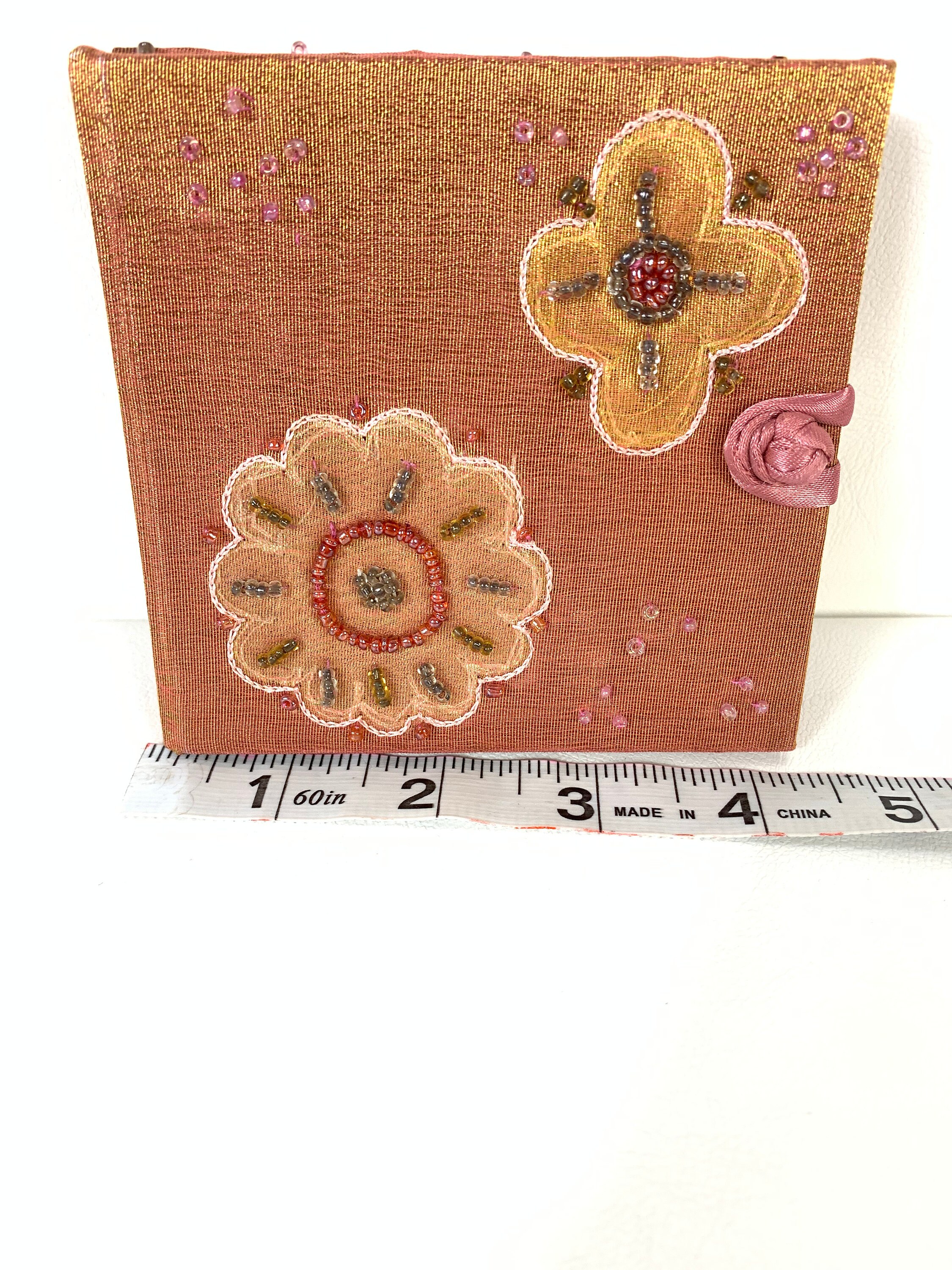 Vintage 90s Picture Frame/90s Floral Beaded Fabric Cloth Mini | Etsy