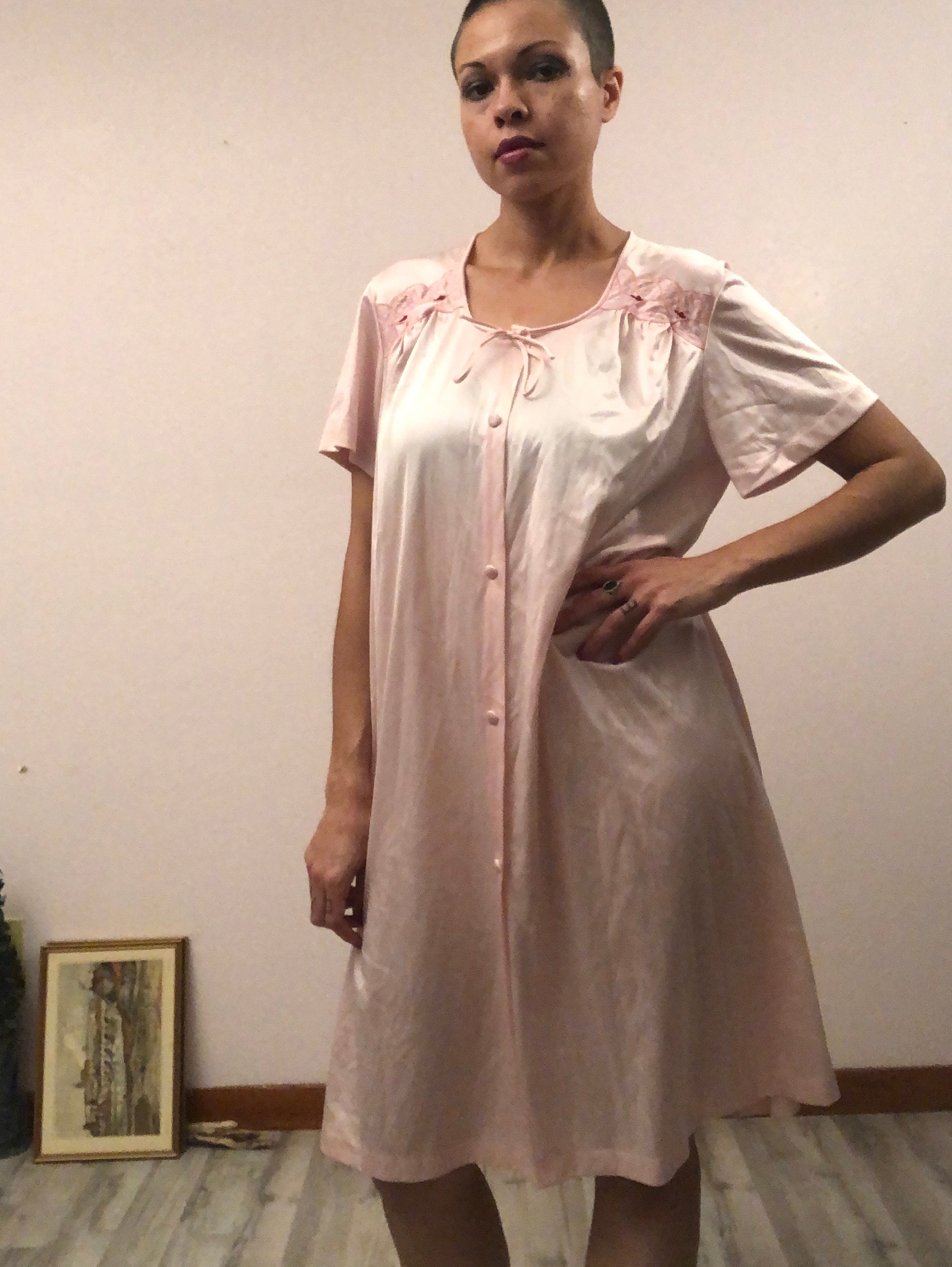 Vintage Pink Old Lady Pajama Pink Granny Pajamas Silky Pink - Etsy ...