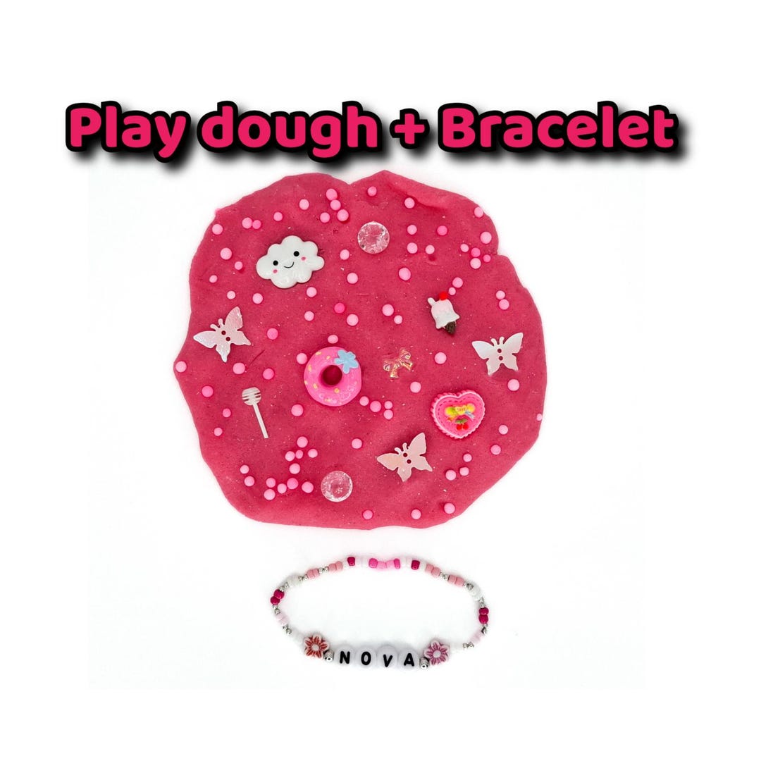 Personalized Play Dough Bags With Bracelet, Play Dough Kit, Kids Goodie ...