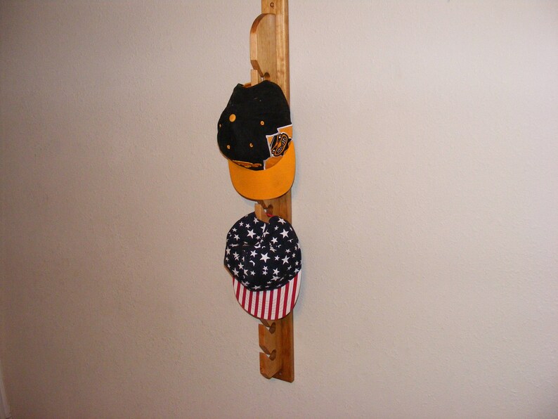 Solid Pine Hat Rack: Holds 10 Caps, Wall Mounted - Etsy