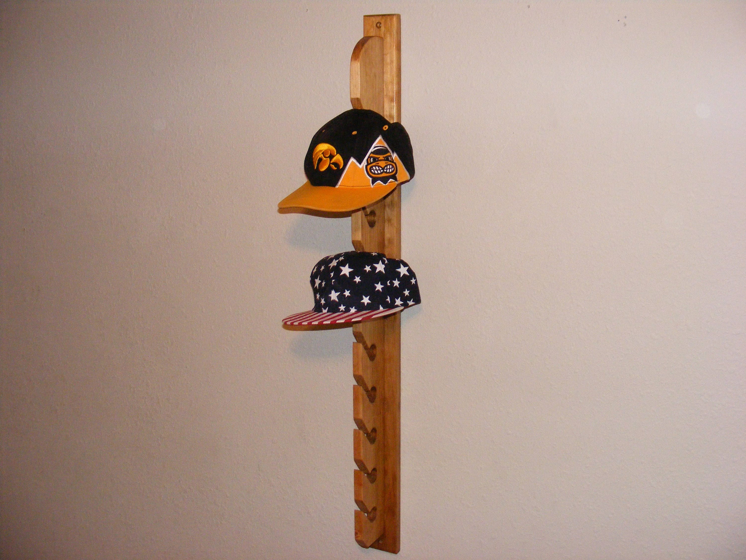 Solid Pine Hat Rack: Holds 10 Caps, Wall Mounted - Etsy