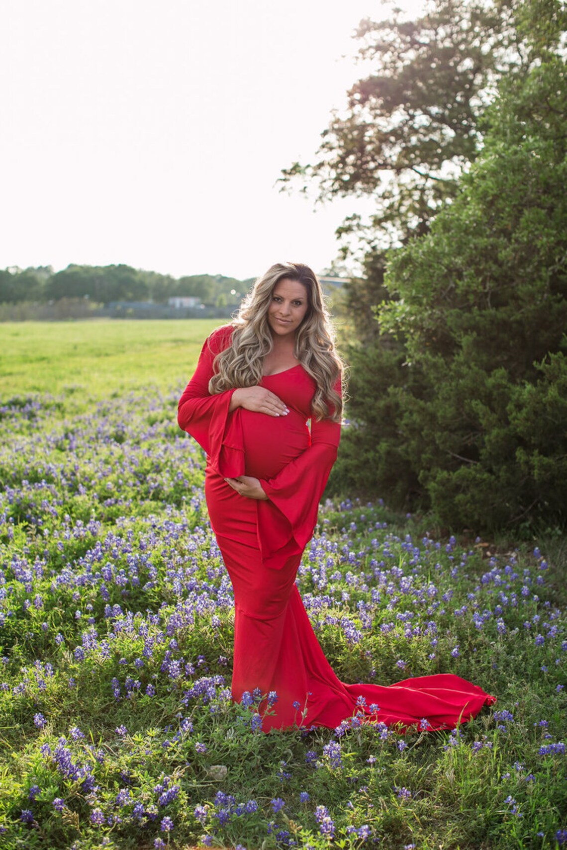 Melisandre, Maternity Red Jersey Gown - Etsy