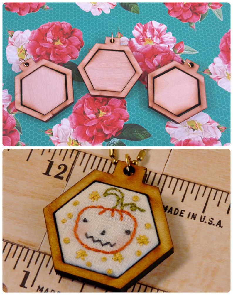 16 Mini Hexie Pendant Embroidery Pattern Printed Mailed - Etsy