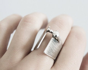 Bold Silver Ring Contemporary Ring Big Ring Oxidized Silver | Etsy