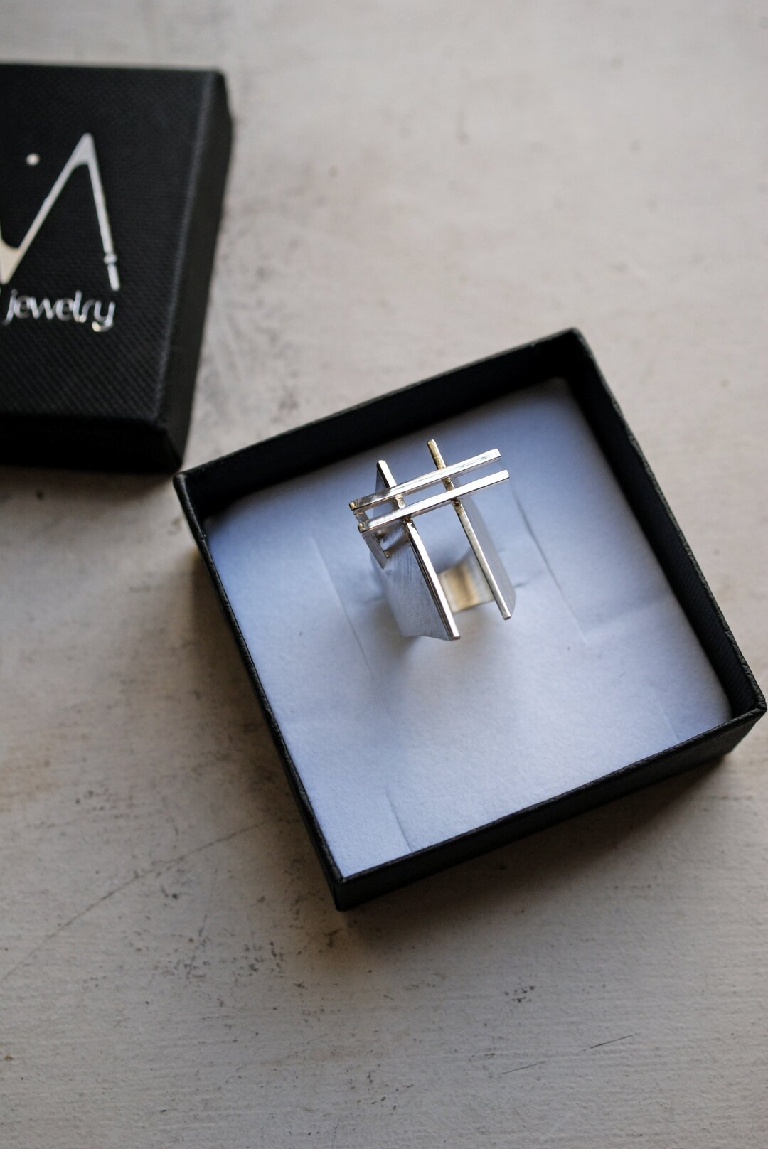 Geometric Silver Ring, Bold Ring, Contemporary Ring, Warrior Ring, Big ...