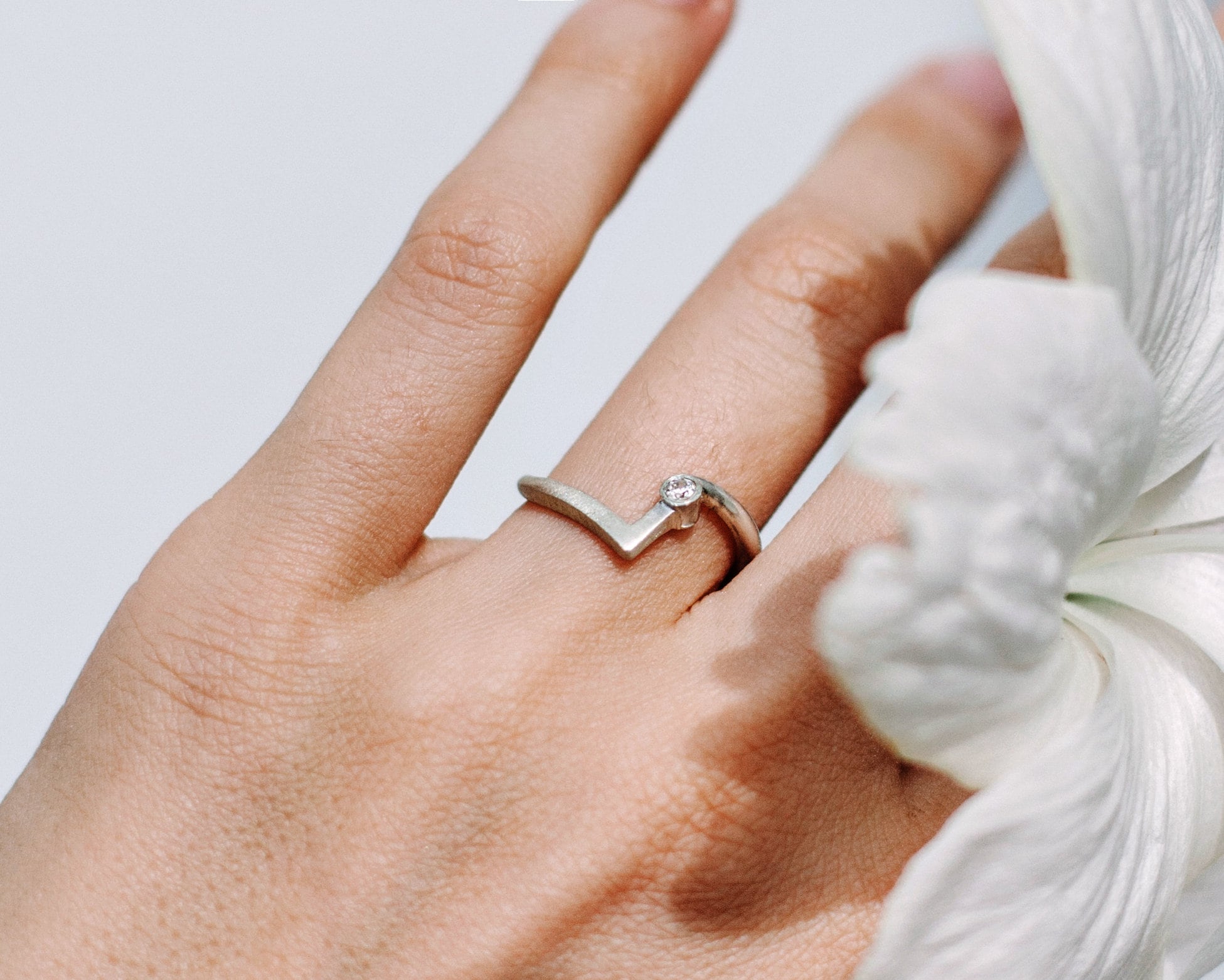 Sofie Ring Engagement Ring Unique Silver Ring Minimalist - Etsy